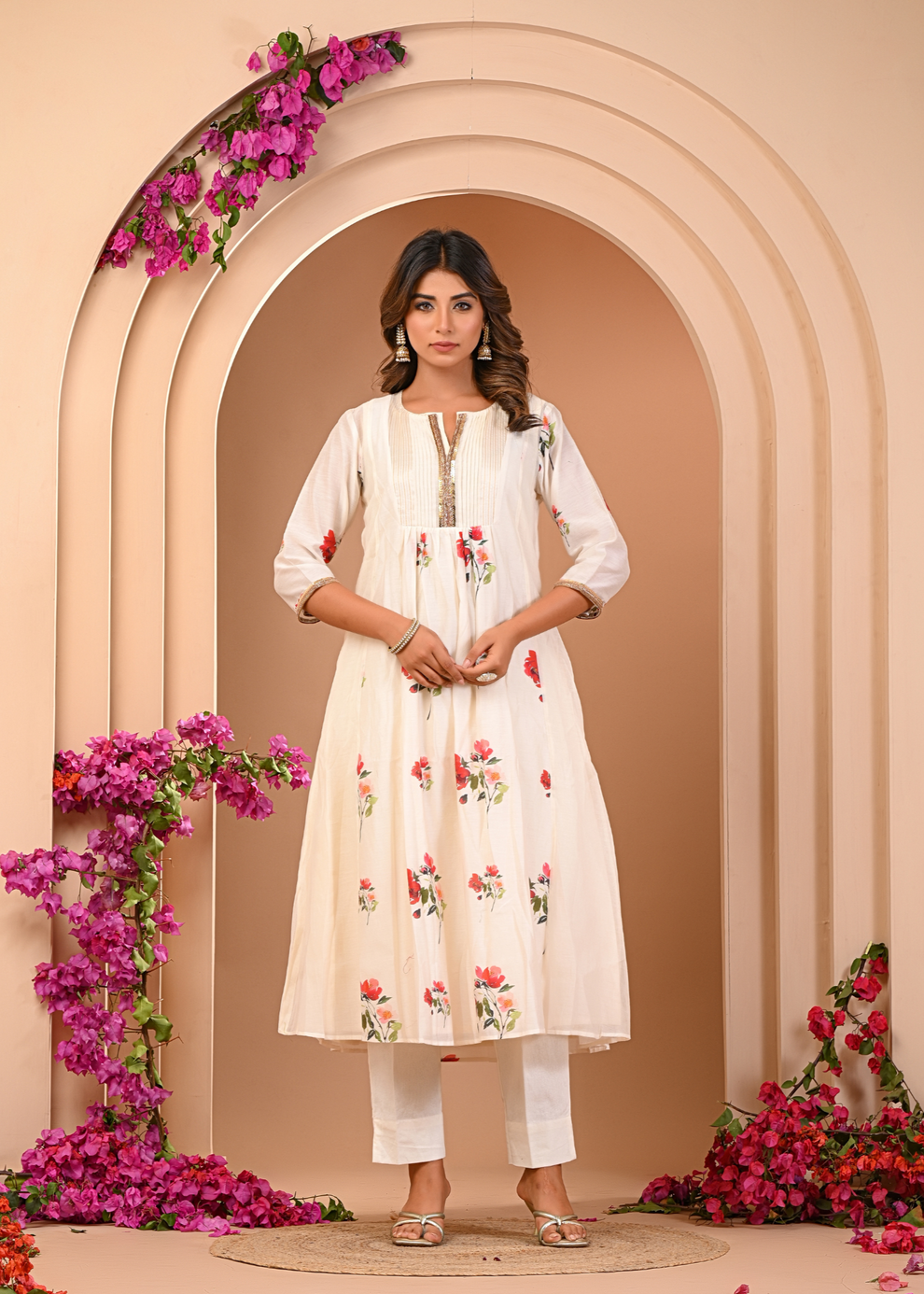 Ivory Bloom Kurta Set – Rosettefashion